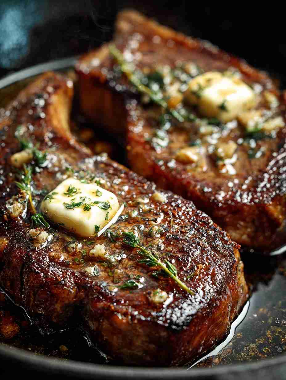 Pan-Seared Ribeye with Garlic Butter